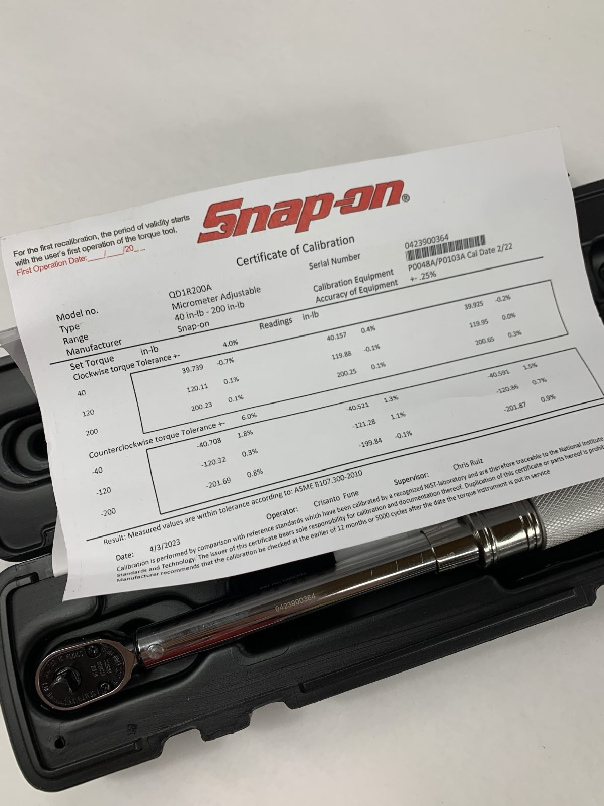 Snap On - QD1R200A - KB Tools