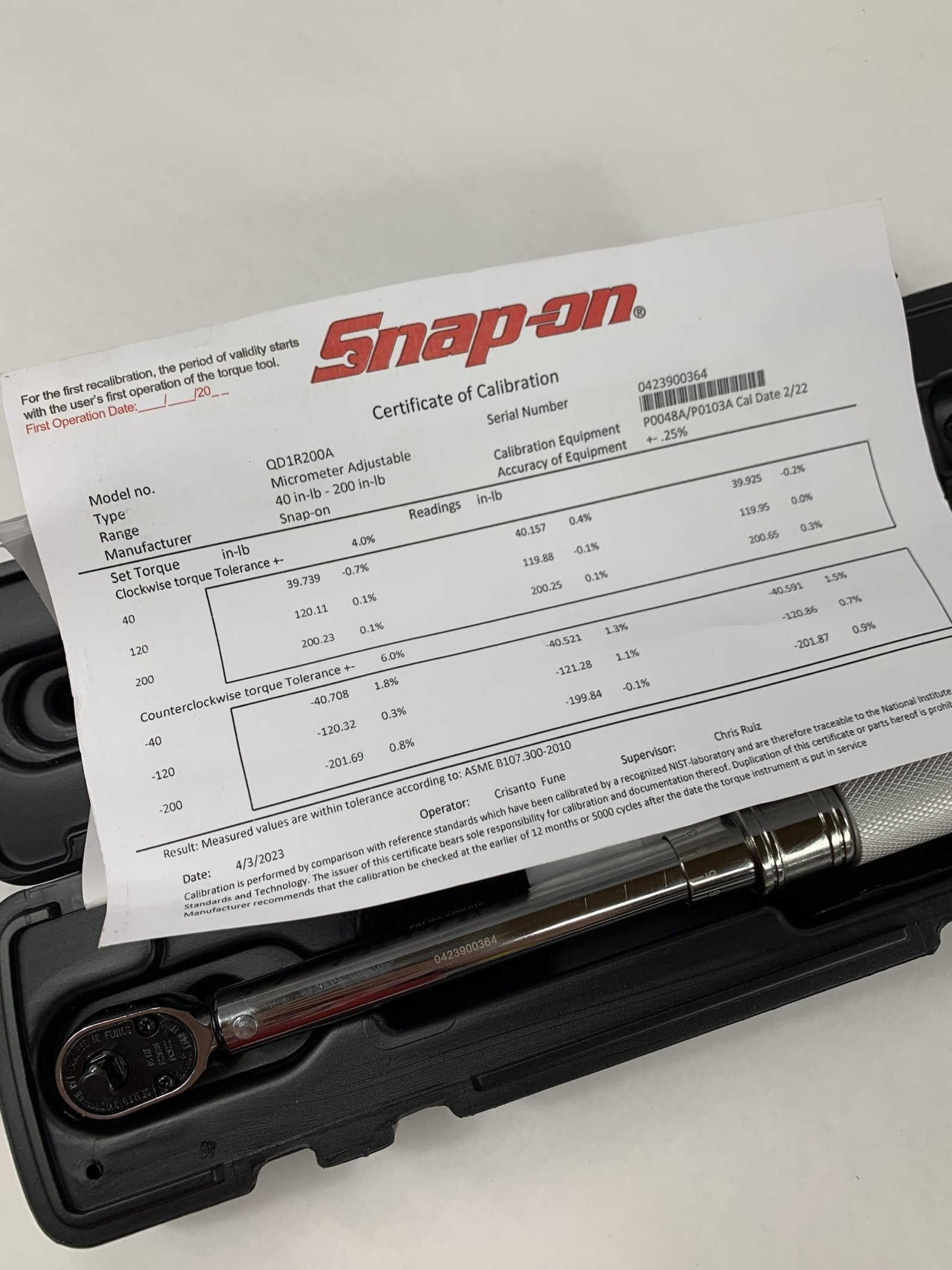 Snap On - QD1R200A - KB Tools